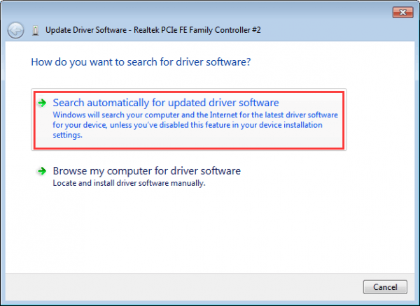 How to Update Realtek PCIe FE Family Controller Drivers in Windows 7 ...