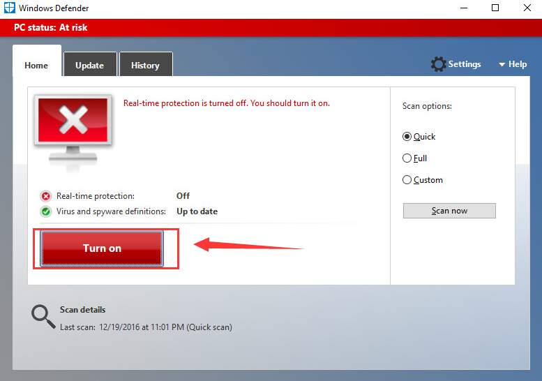 Turn on Windows Defender Easily! - Driver Easy