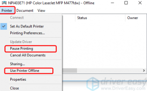 What To Do When Your Printer is Offline - Driver Easy