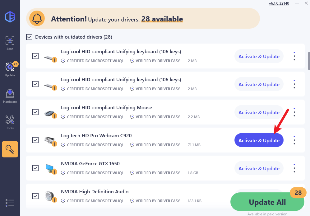 Update Logitech C920 Webcam Driver for Windows - Driver Easy