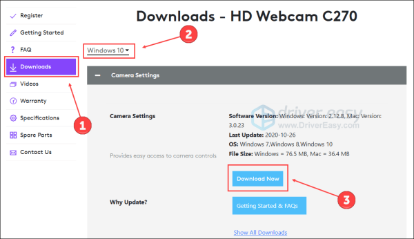 Logitech HD Webcam C270 Driver Download for Windows 11/10/8/7 - Driver Easy