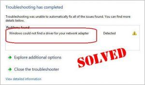 [Solved] Windows could not find a driver for your network adapter ...