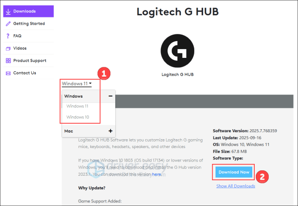 Logitech G Hub Download for Windows 11/10 - Version 2025.09 - Driver Easy