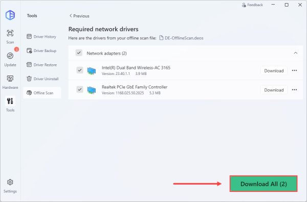Offline Scan - Driver Easy
