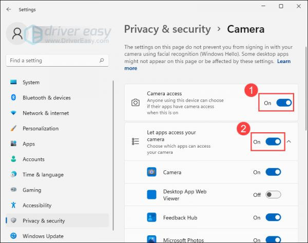 [SOLVED] Camera Not Working on Windows 11/10 - Driver Easy