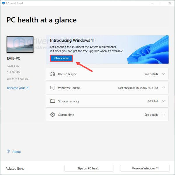 [Fixed] Windows PC Health Check App Not Working - Driver Easy