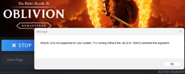 Fatal error / DirectX 12 is not supported on your system FIX! Oblivion ...