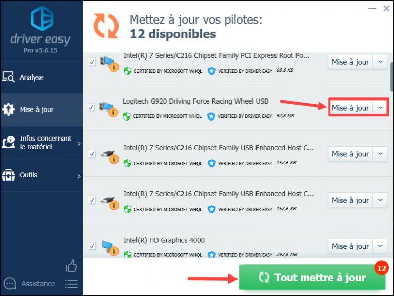 Télécharger pilote Logitech G920 - Driver Easy France